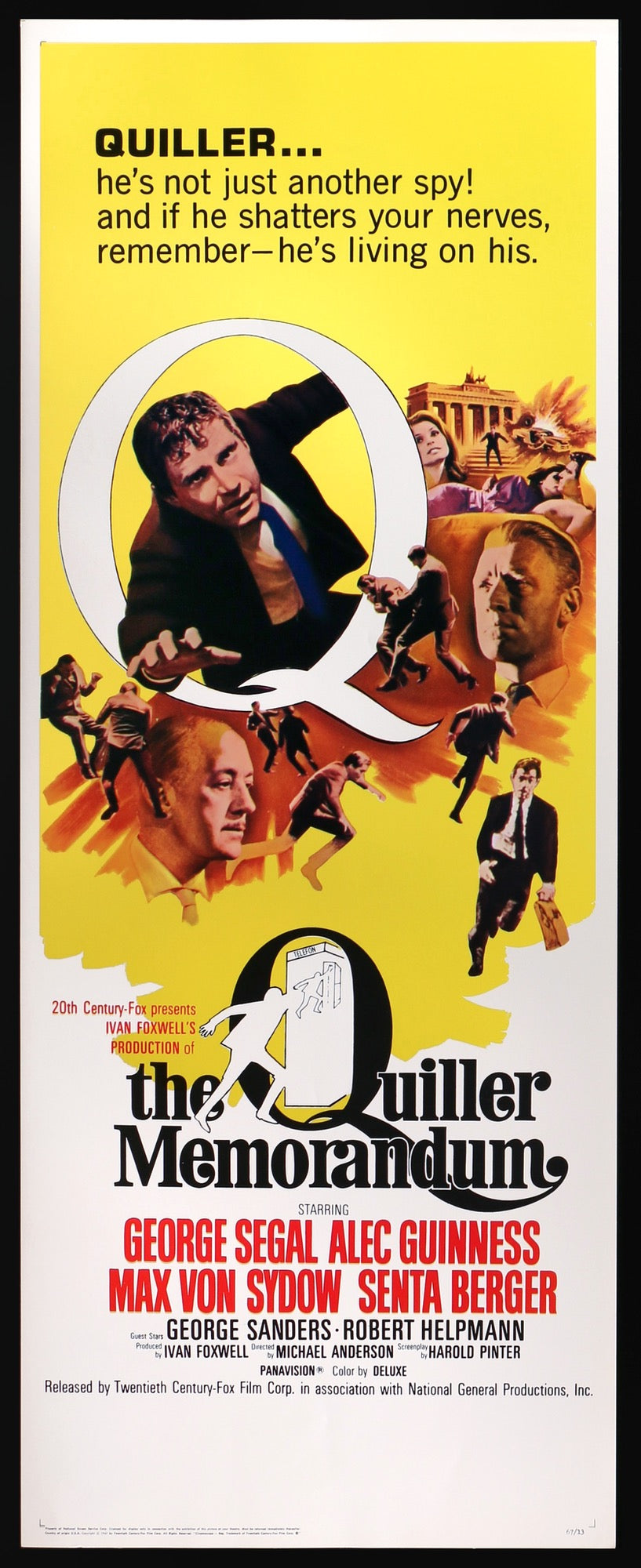 The Quiller Memorandum (1966) Original Insert Movie Poster - Original ...