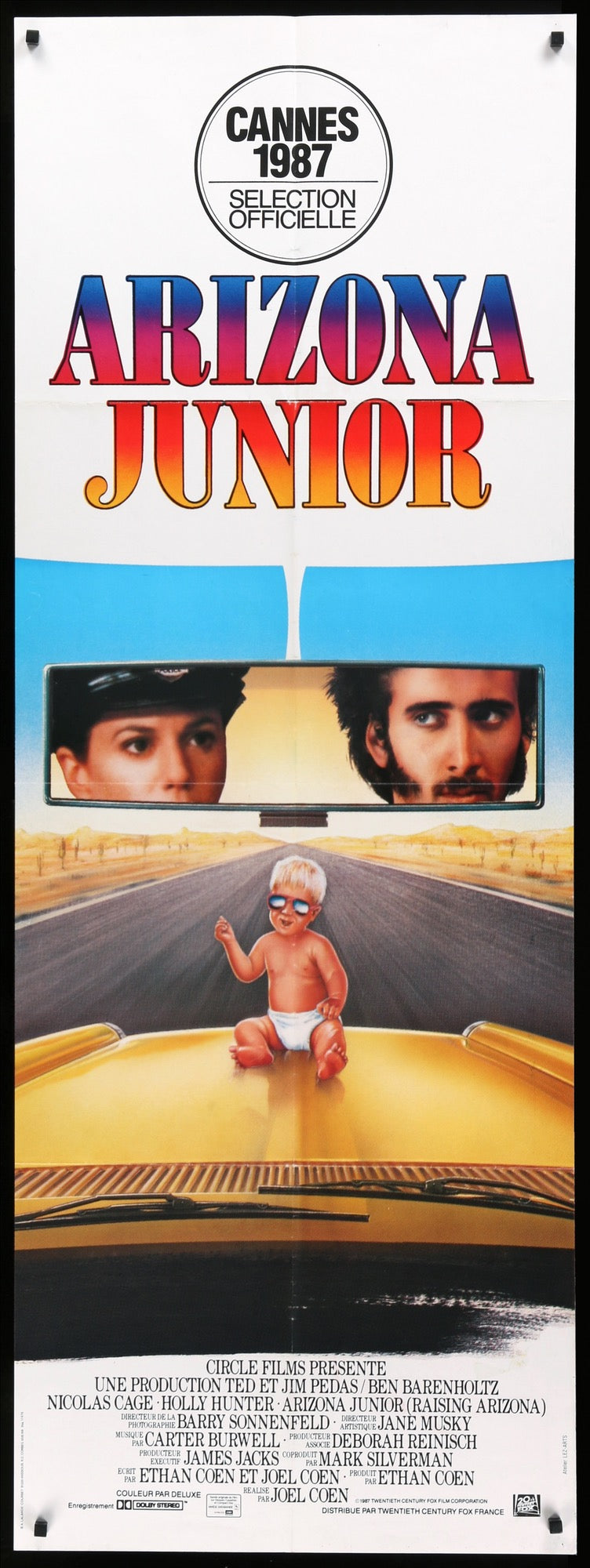 Raising Arizona (1987) Original French Door Panel Movie Poster - Original Film Art - Vintage ...