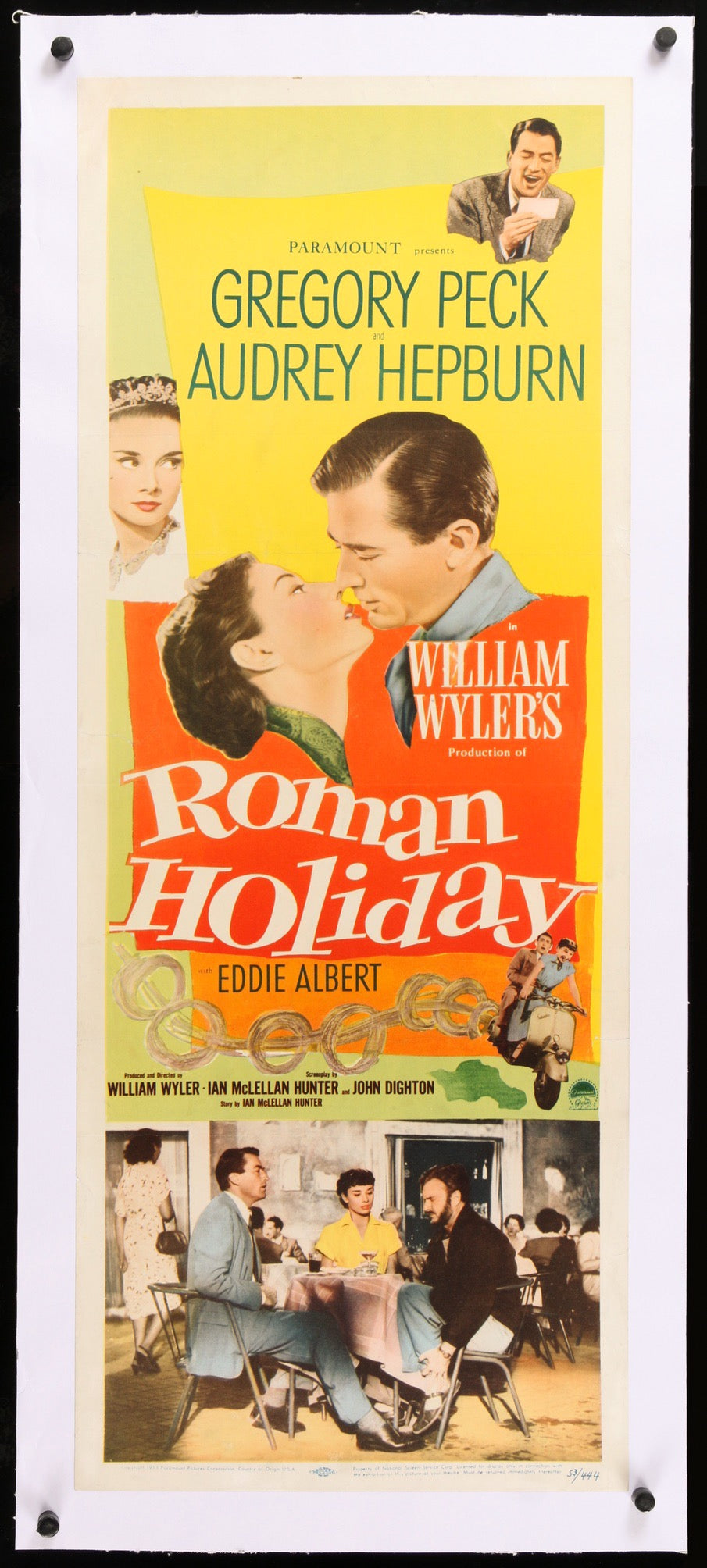 Roman Holiday (1953) Original Insert Movie Poster - Original Film Art ...