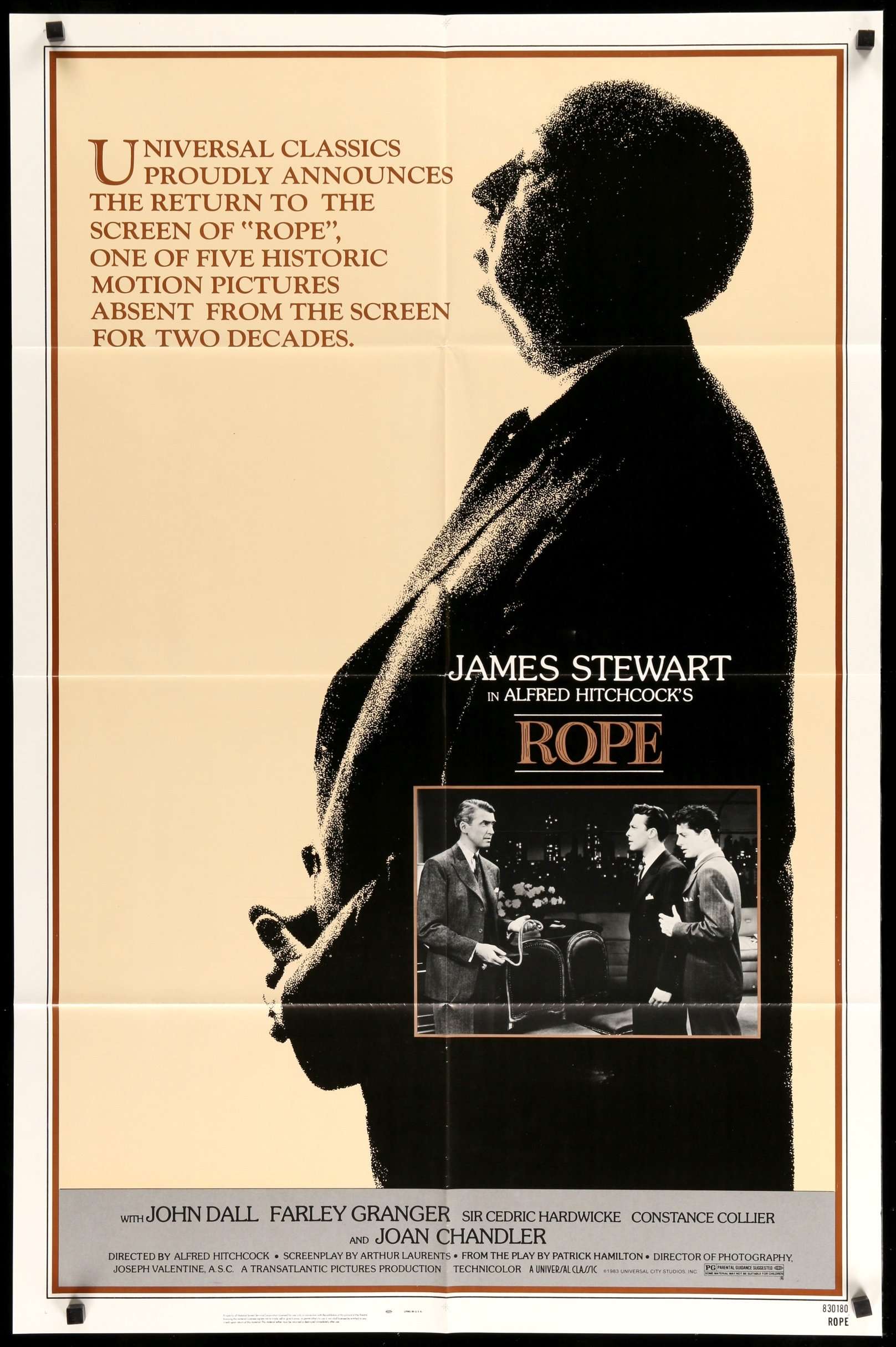 Rope (1948) Original R83 One-Sheet Movie Poster - 27" x 41" - Original ...