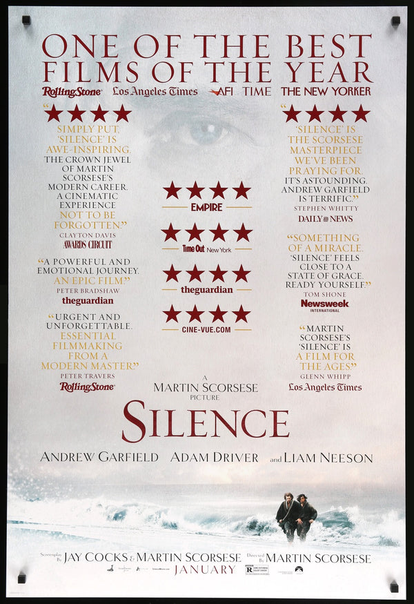 Silence (2016) Póster original de película de una hoja - Original Film ...