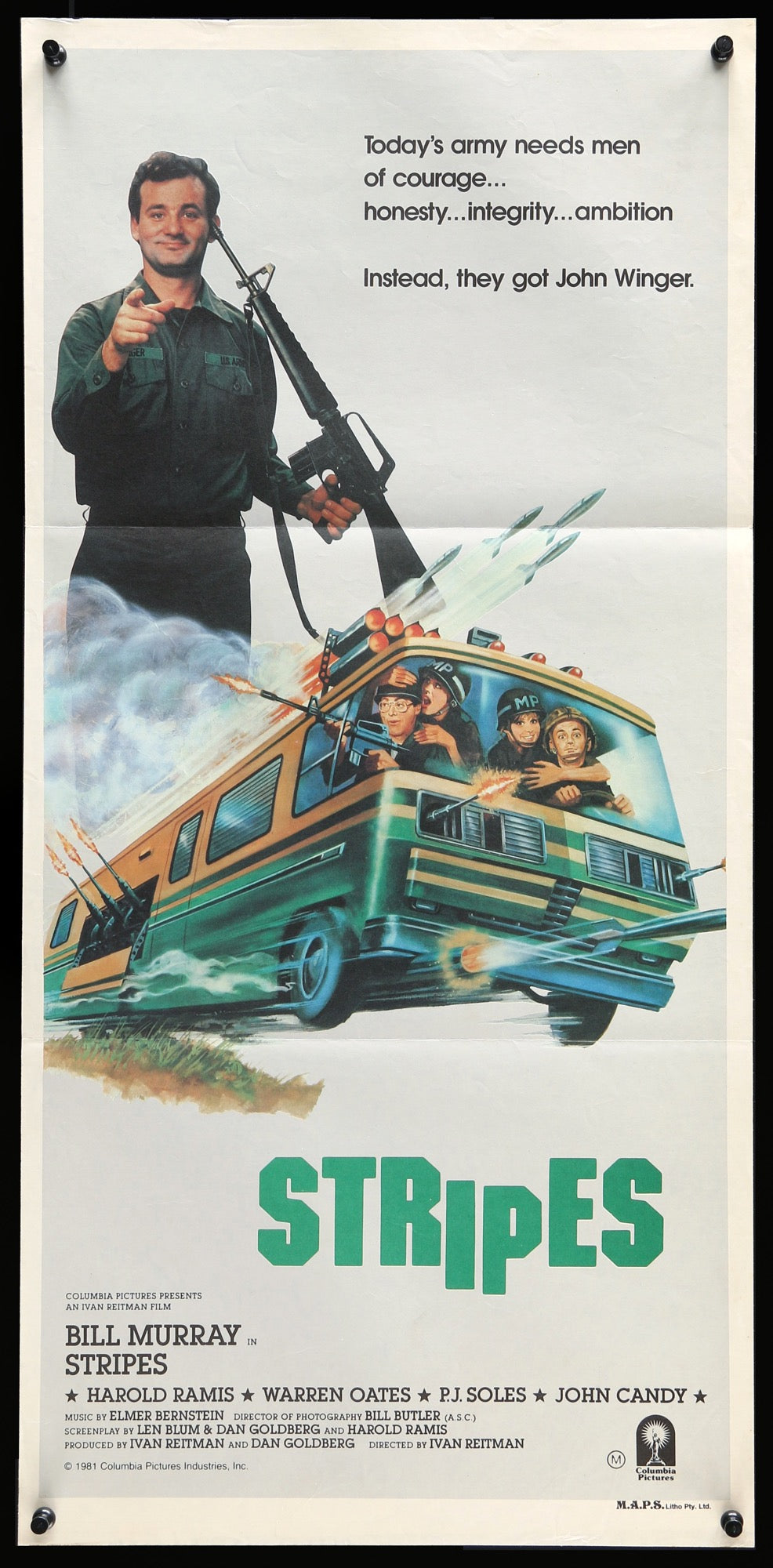 Stripes (1981) Original Australian Daybill Movie Poster - Original Film ...