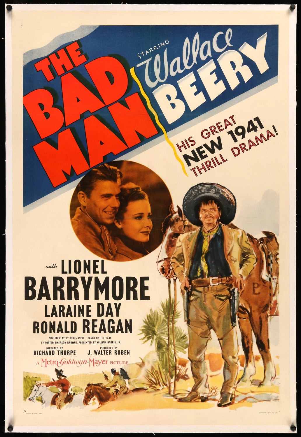 The Bad Man (1941) Original Style C One-Sheet Movie Poster - Original ...