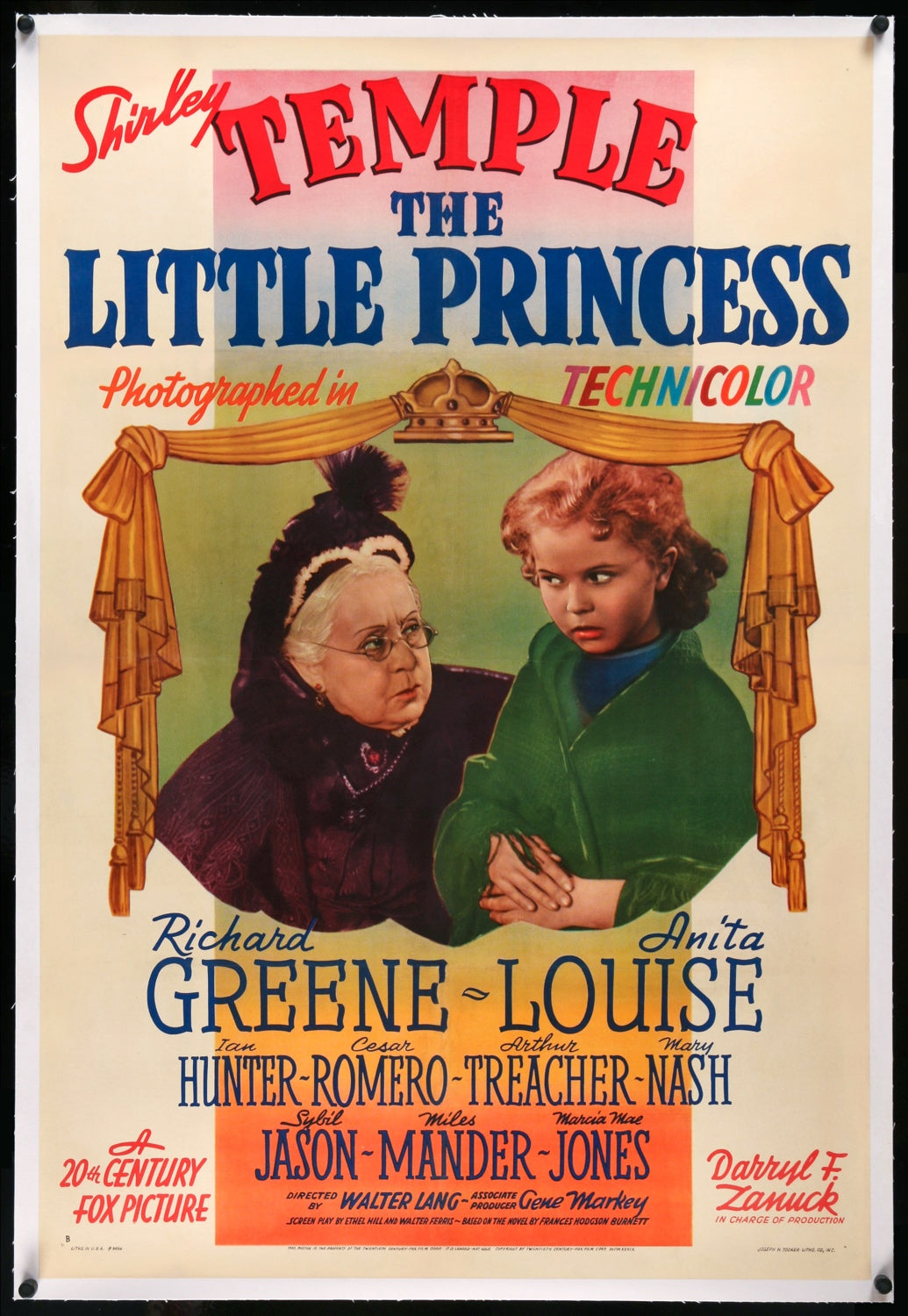 The Little Princess (1939) Original Style B One-Sheet Movie Poster ...