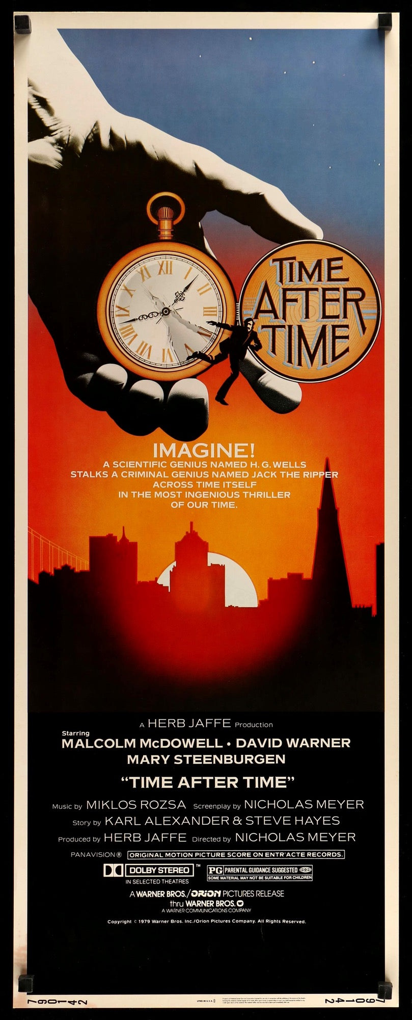 Time After Time (1979) Original Insert Movie Poster - Original Film Art ...