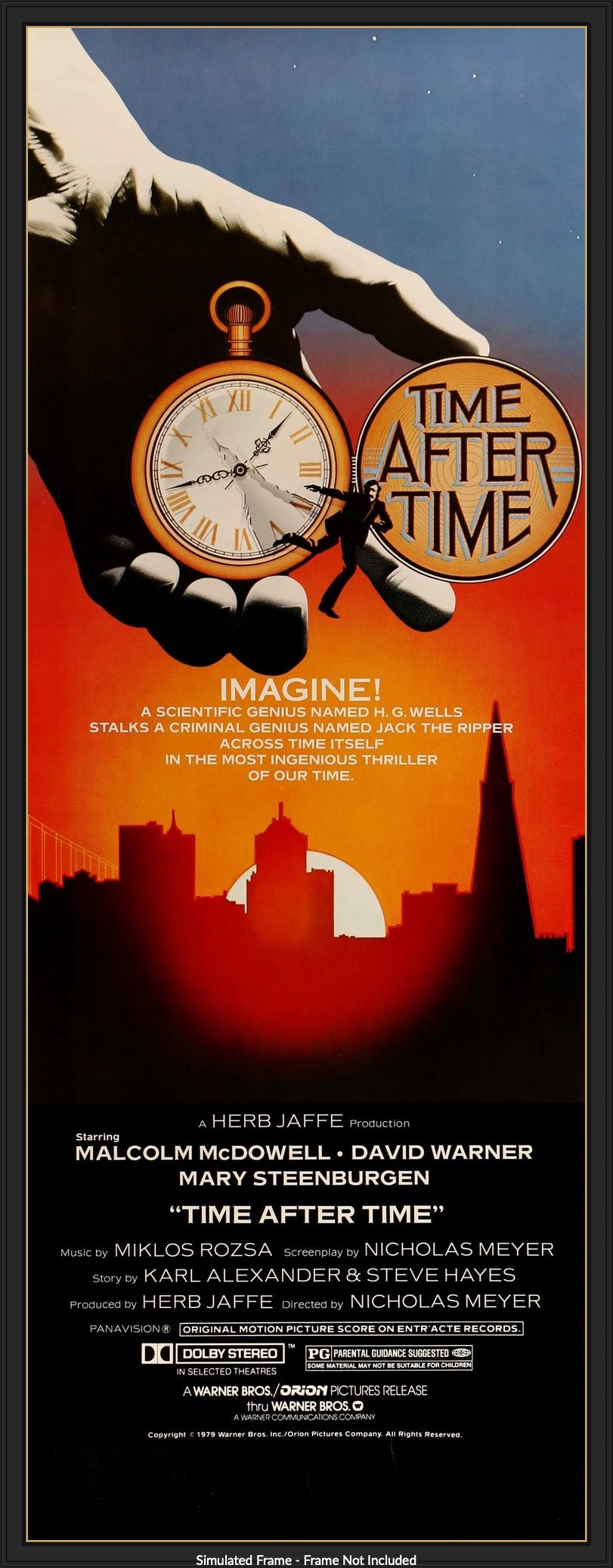 Time After Time (1979) Original Insert Movie Poster - Original Film Art - Vintage Movie Posters