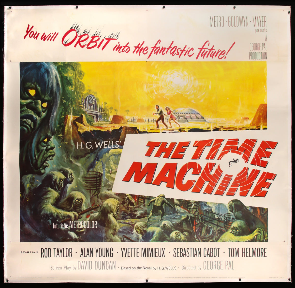 The Time Machine (1960) Original Six Sheet Movie Poster - Original Film Art - Vintage Movie Posters