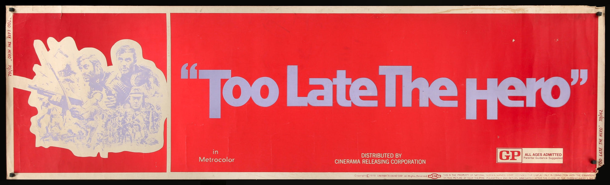 Too Late the Hero (1970) Original Paper Banner Movie Poster - Original ...