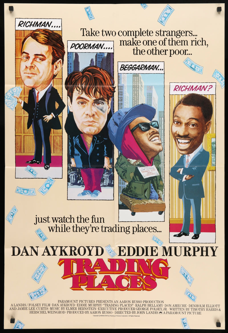 Trading Places (1983) Original international One-Sheet Movie Poster ...