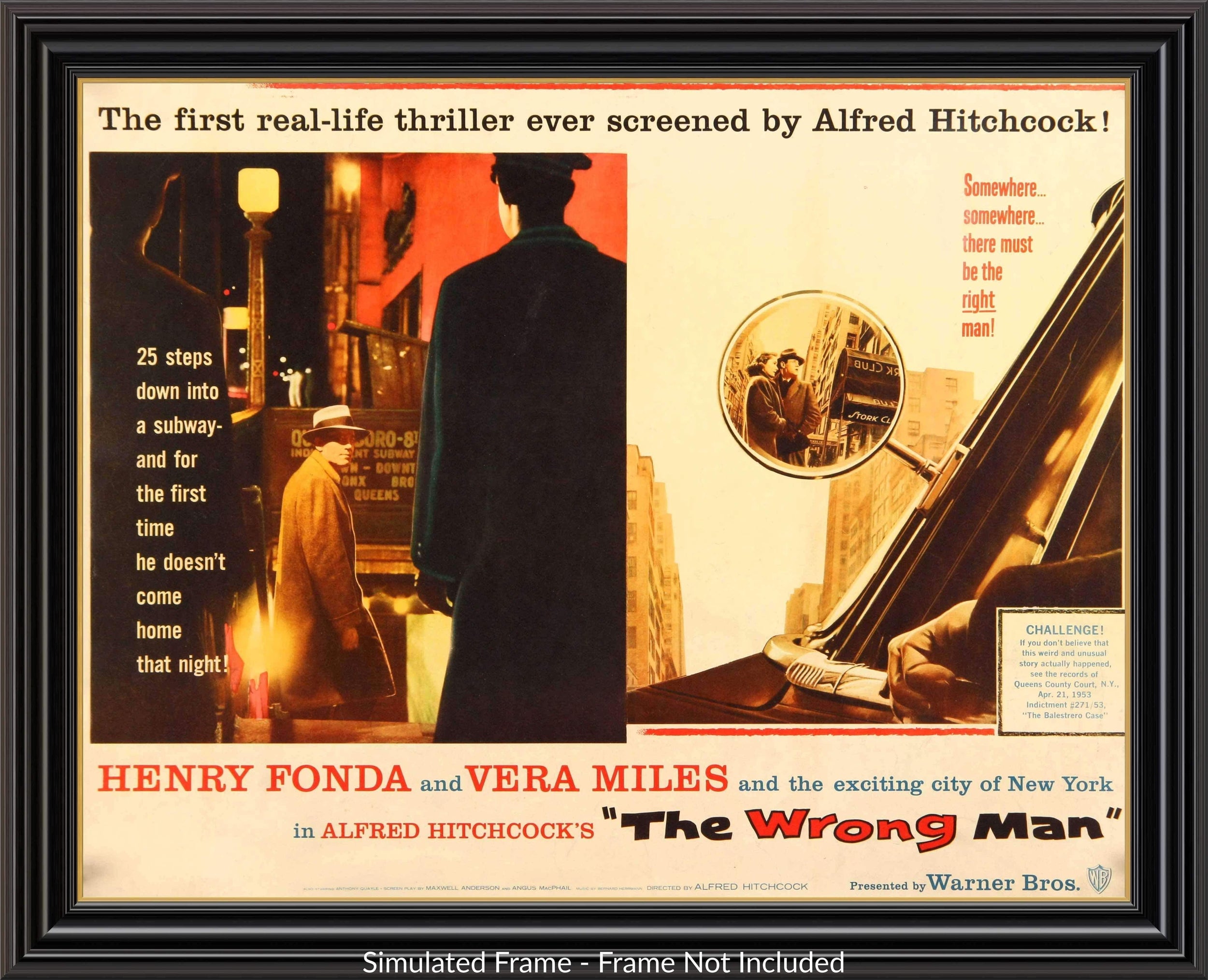 The Wrong Man (1956) Original Half-Sheet Movie Poster - Original Film ...